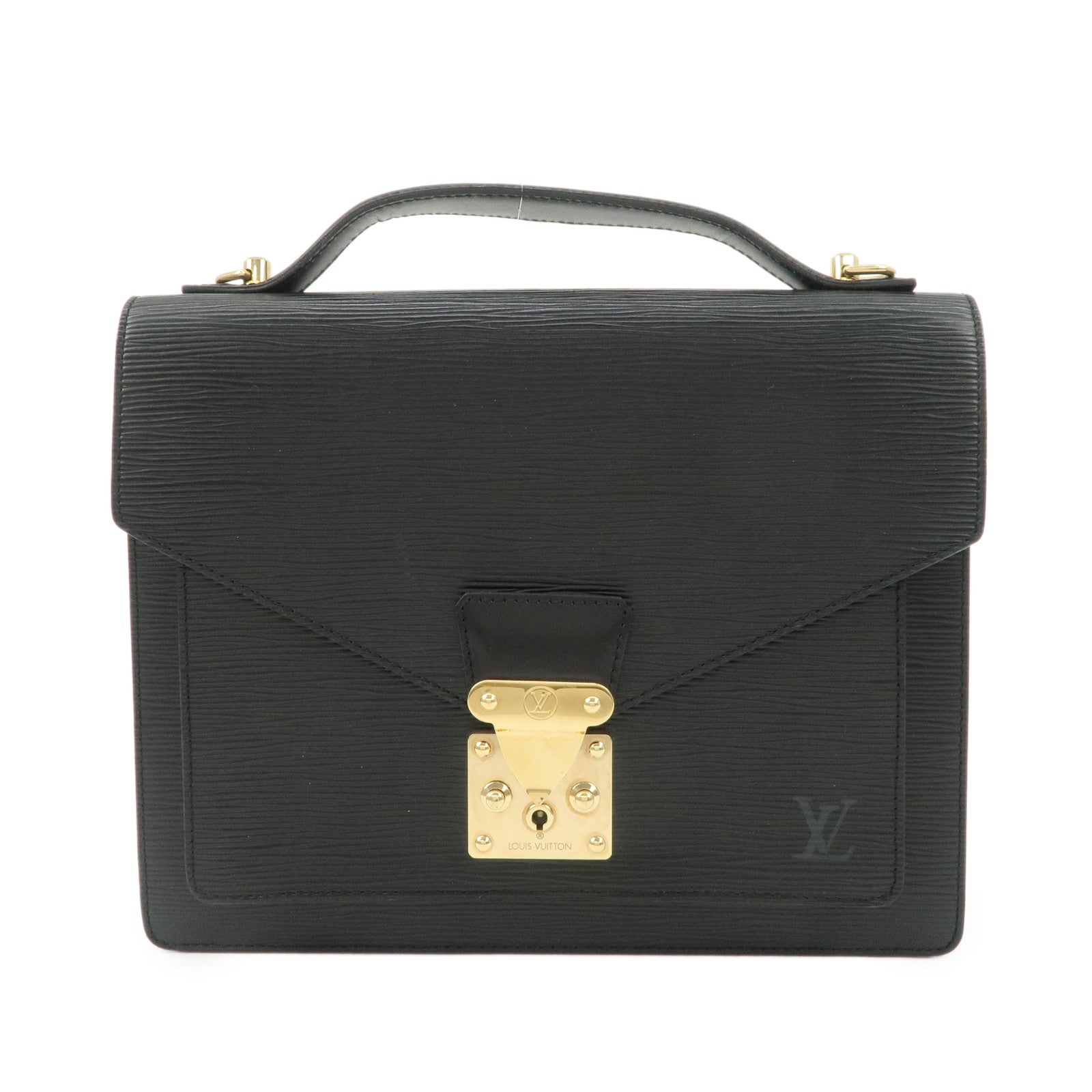 Louis Vuitton Epi Monseau 2Way Shoulder Bag Hand Bag Black M52122 Used